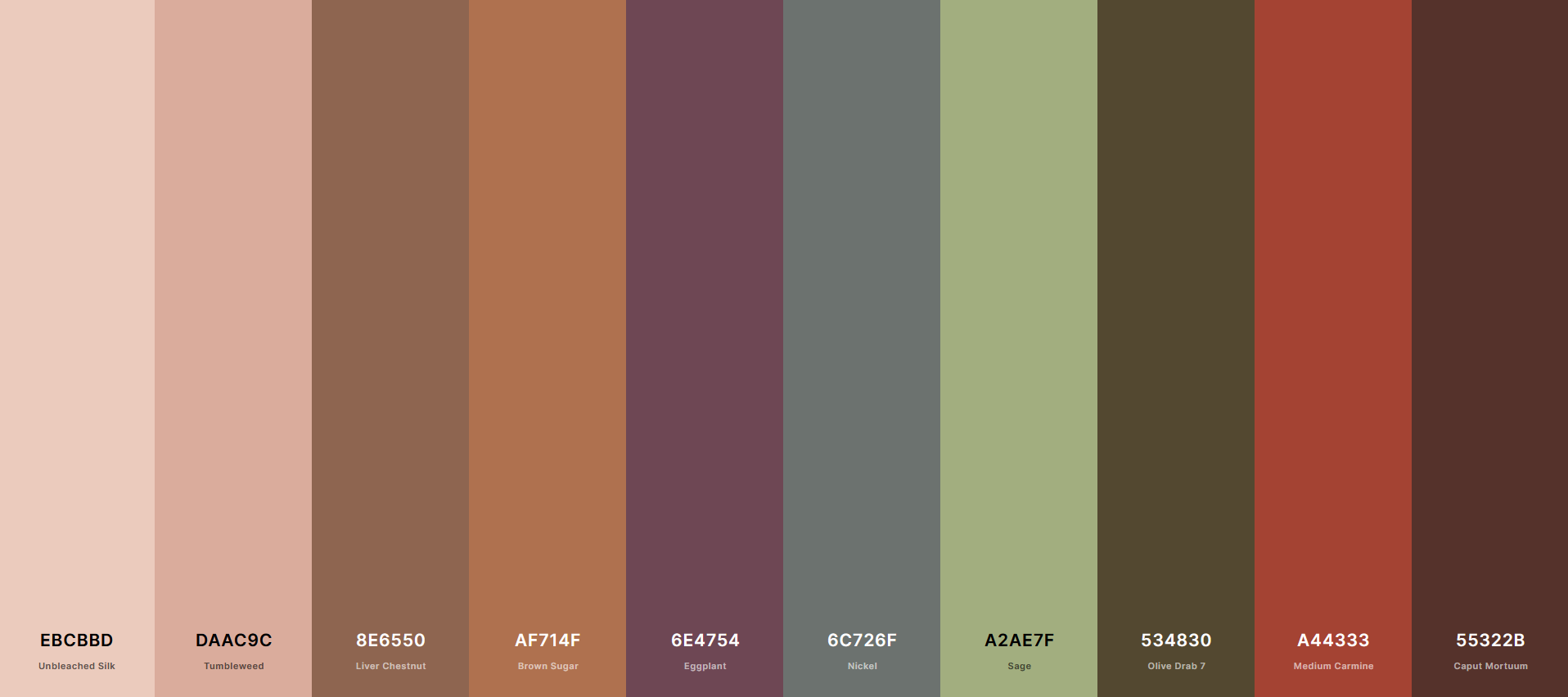 Colors from My Illustrations | Caper and Crow